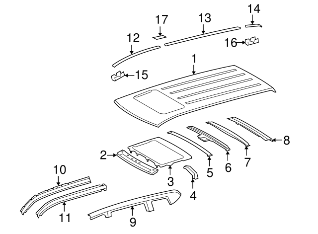 75554-0E040 - Drip Molding 2008-2013 Toyota Highlander | Longo Toyota Parts