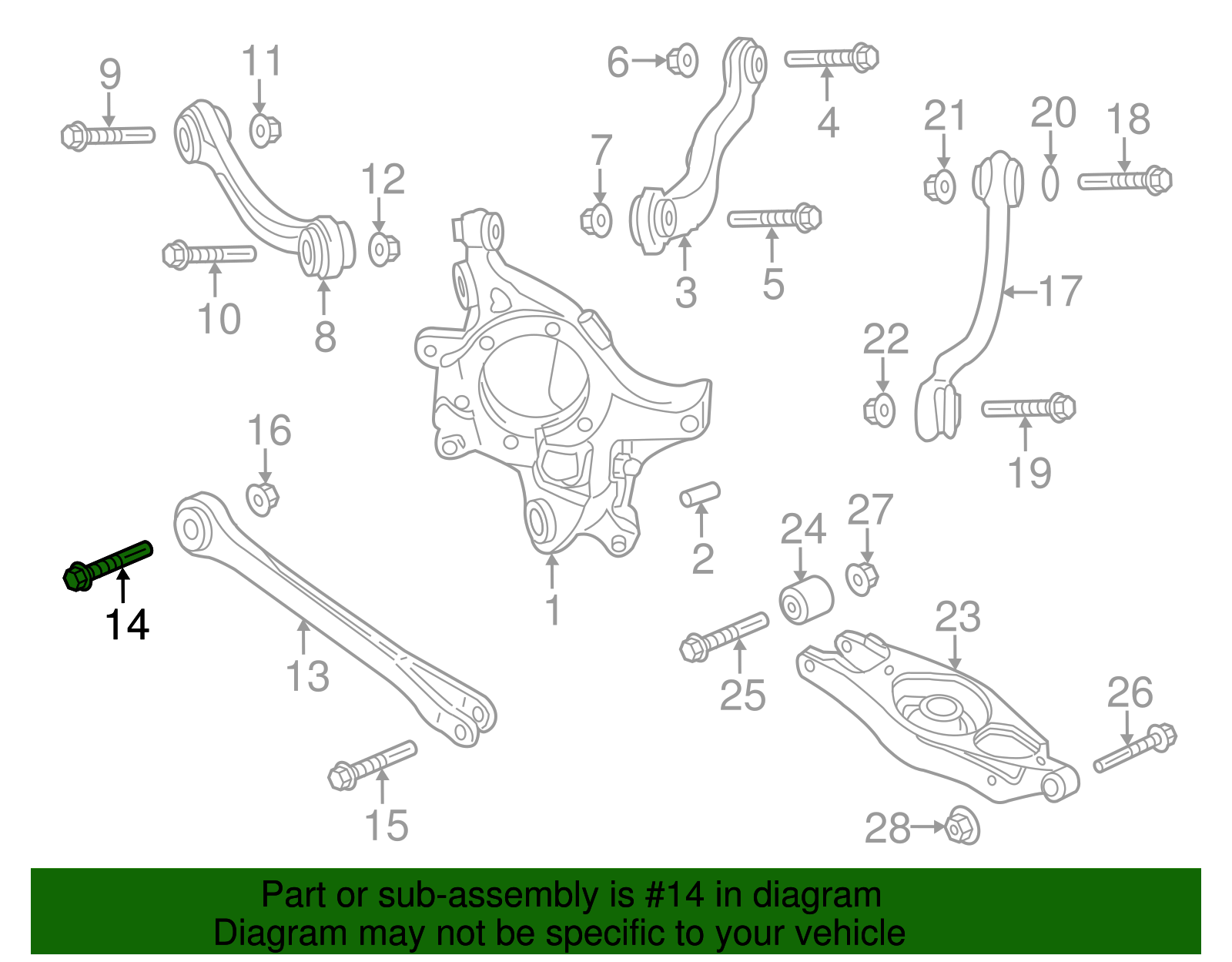 2004-2024 Mopar Ft Lateral Arm Mount Bolt 06507097AA | Mopar Parts Canada