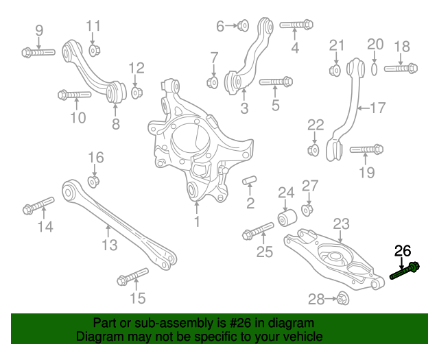 2004-2021 Mopar Lower Control Arm Mount Bolt 6507089AA | TascaParts.com