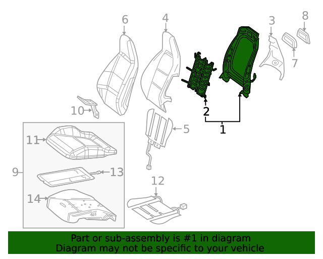 2014-2020 Mercedes-Benz Seat Back Frame 000-910-81-04 | AutoNation Parts