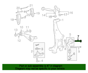 48409-50030 - Lower Control Arm Adjust Bolt - 2008-2017 Lexus ...