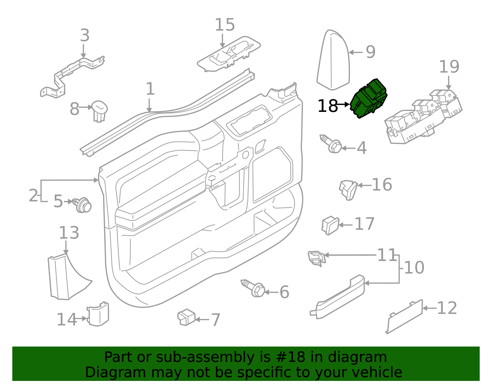 Genuine OEM Ford Part - Window Switch GB5Z-14529-CB | Genuine OEM Ford Parts & Accessories