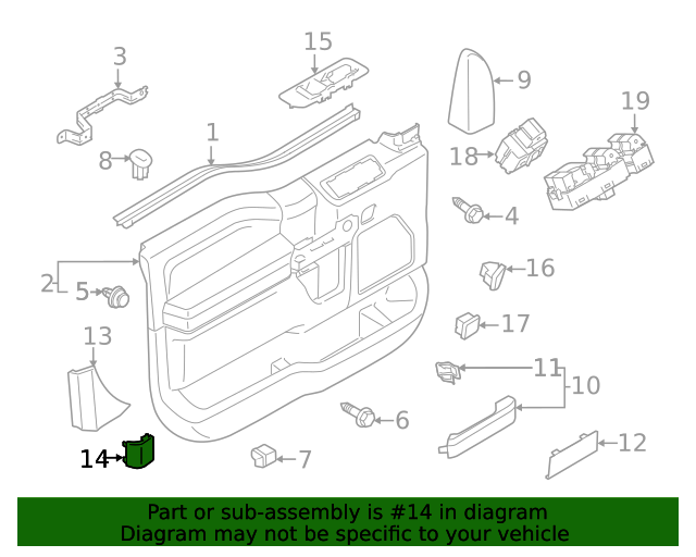 2018-2019 Ford Window Switch - Driver's Side (LH) JC3Z-14529-AA ...