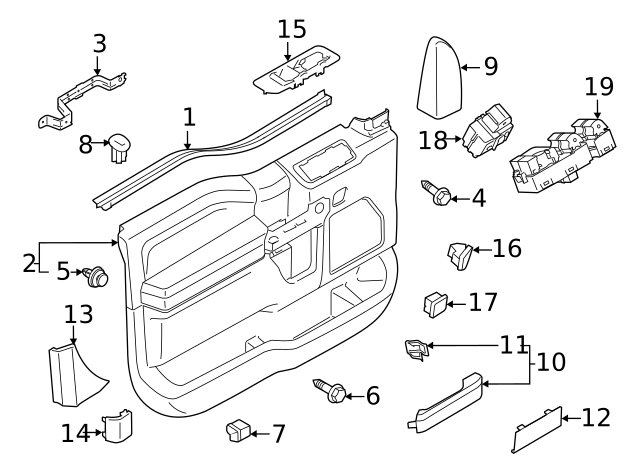 HC3Z-1822643-CB 2017-2022 Ford Armrest Cover | Fairway Ford Parts