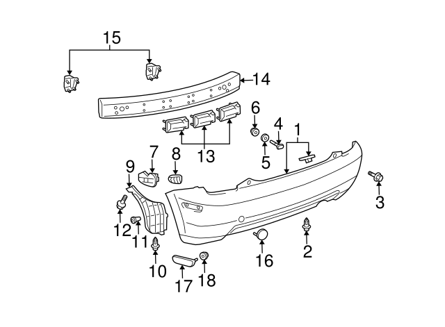 52156-52040 - Support Rear Bumper S - 2004-2006 Scion xA | Sparks Parts