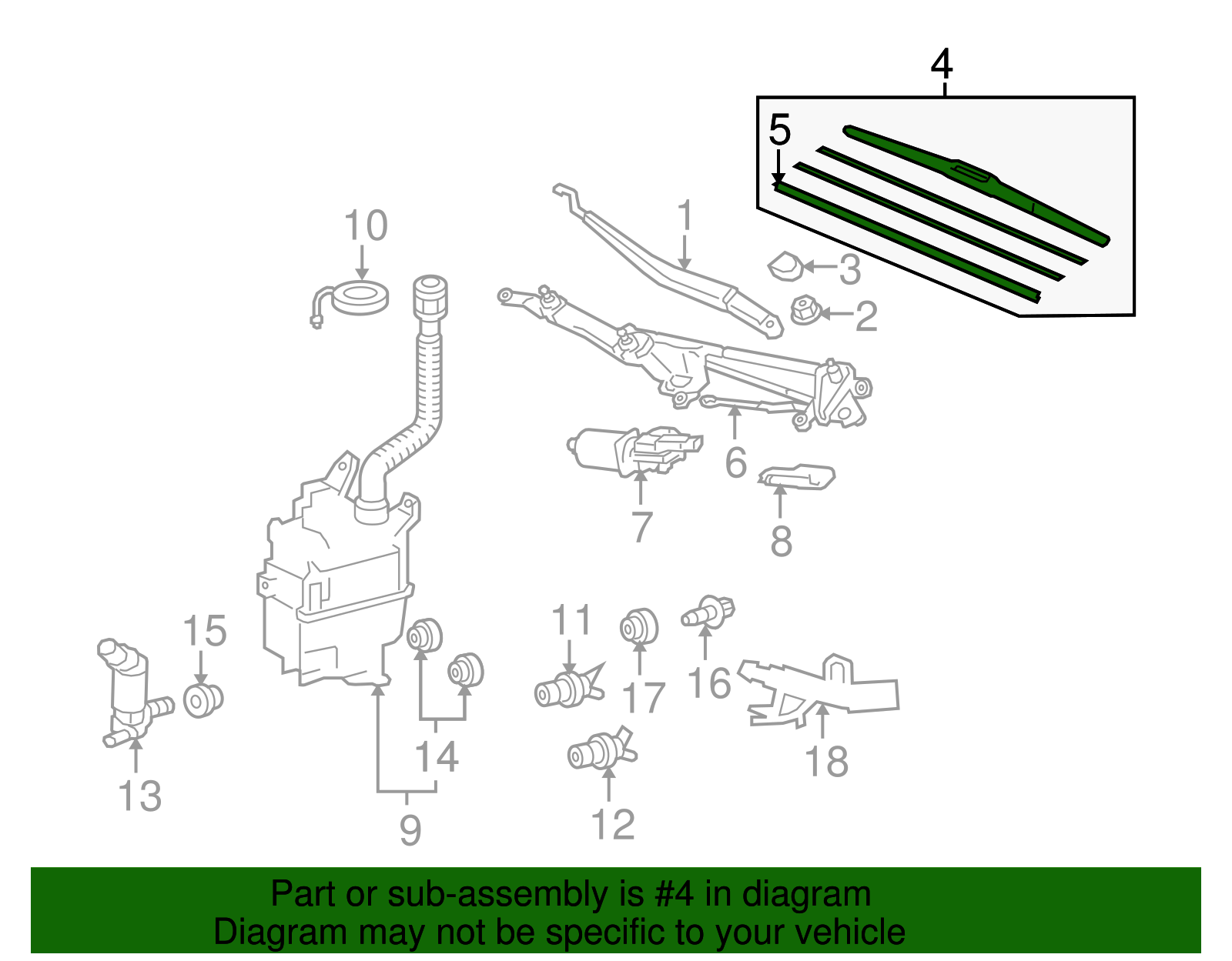 2010-2015 Lexus Wiper Blade 85212-0E020 | OEM Parts Online