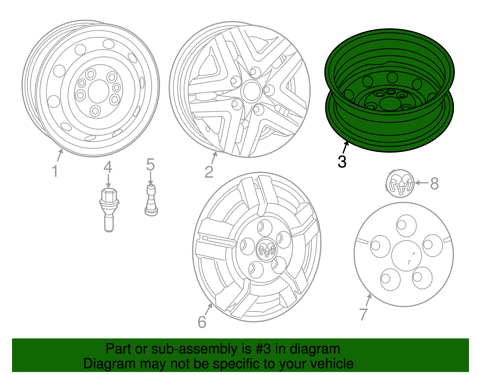 2024-2025 Ram Wheel 68582598AA | Mopar Parts Canada