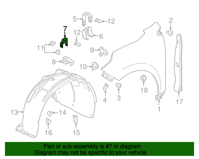 23233988 GM Front Driver Side Fender Front Bracket | GM Parts Store