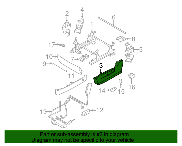 87380-CB601 | Nissan Finisher Assy-Cushion Front Seat L - Genuine OEM ...