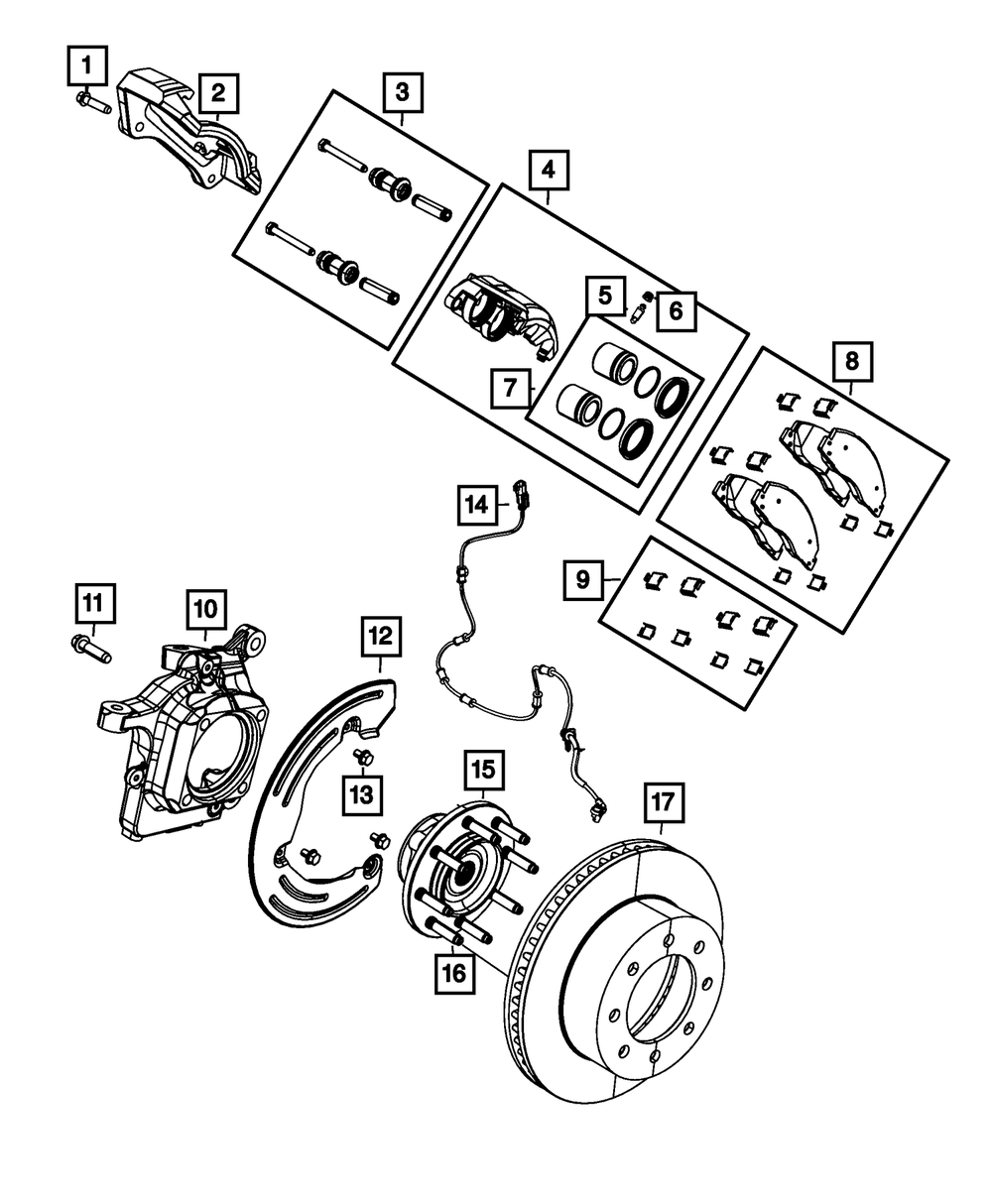 2019-2024 Ram Brake Hub And Bearing 68292887AA | Mopar eStore