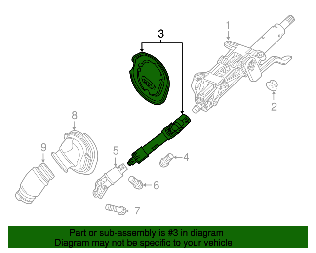 Upper Intermediate Steering Shaft 42810610 GM | GMPartsDirect.com
