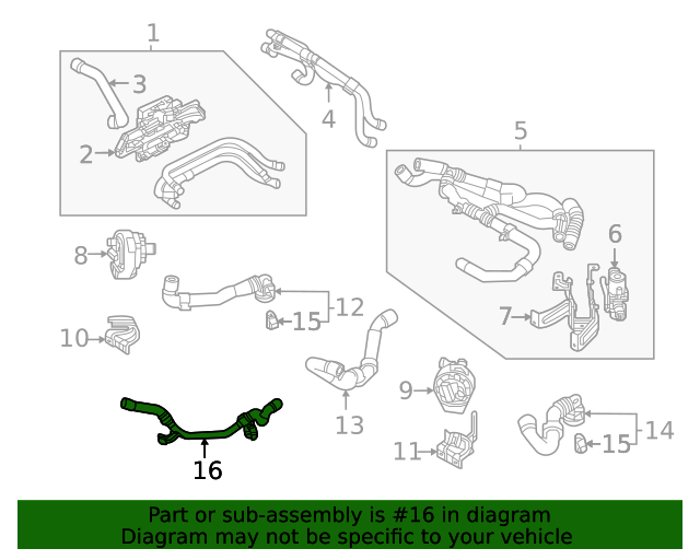 1EA-121-621-L - Drive Motor Inverter Radiator Hose - 2021-2023 ...
