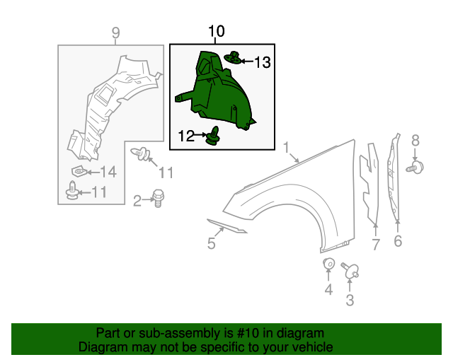 204-690-50-30 - Fender Splash Shield - 2012-2015 Mercedes-Benz C 250 ...