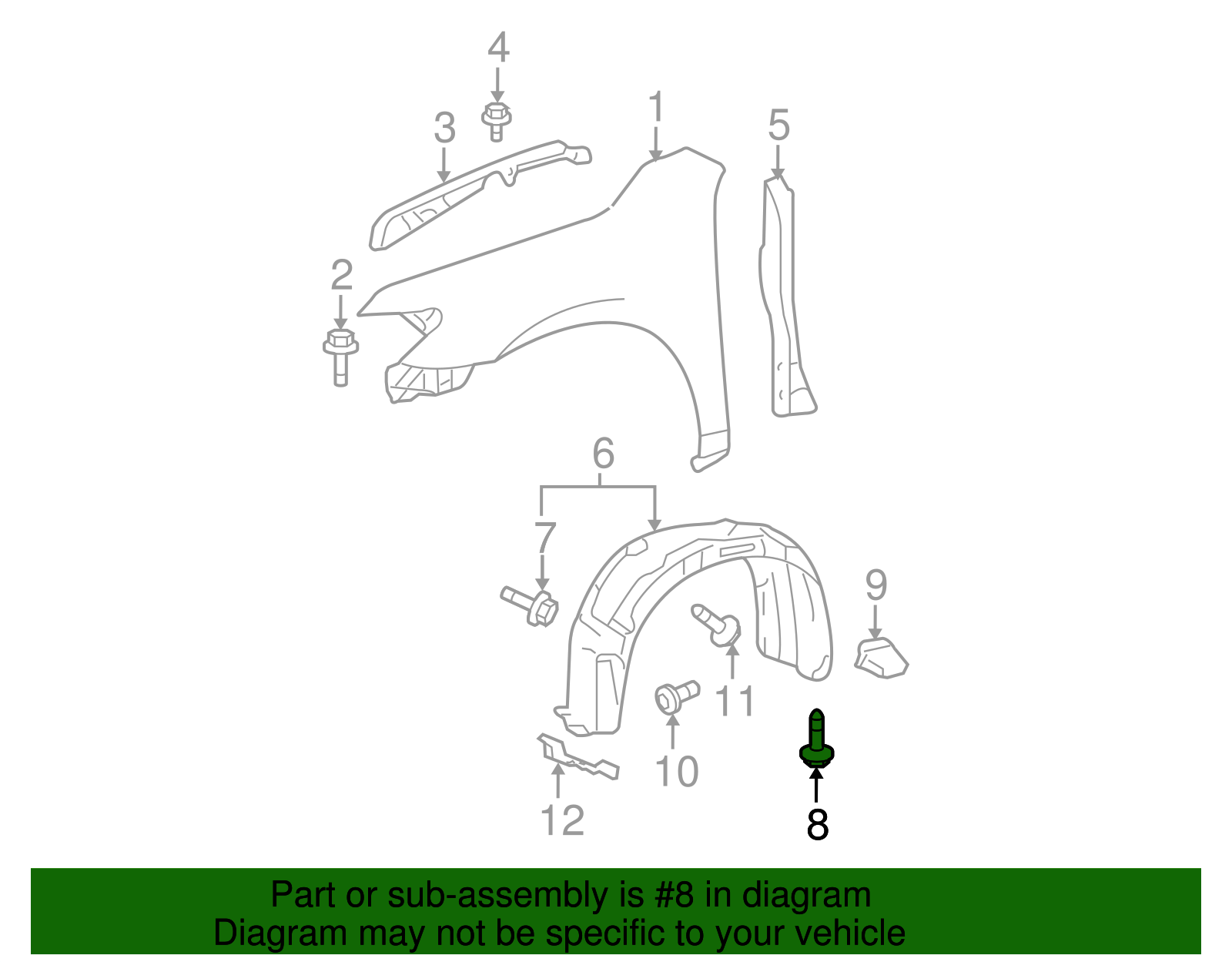 1995-2025 Toyota Fender Liner Screw 90159-A0012 | Toyota Parts Center