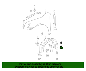 90179-05060 - Fender Liner Nut 2000-2011 Toyota | Ourisman Toyota Parts
