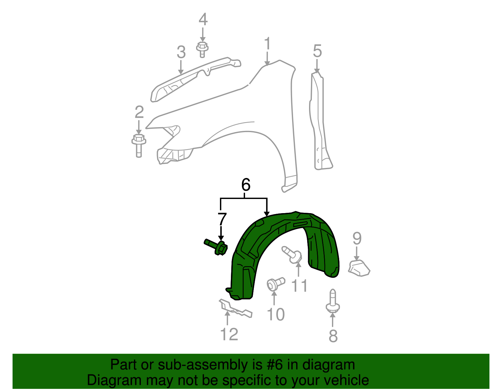 2007-2011 Toyota Camry Fender Liner 53876-06060 | Toyota San Diego Parts