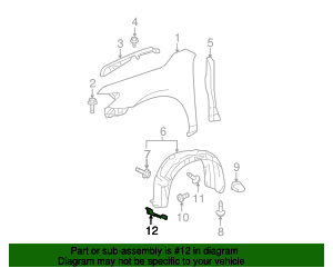 53851-06010 - Fender Liner Extension (Right, Front) - 2007-2011 Toyota ...