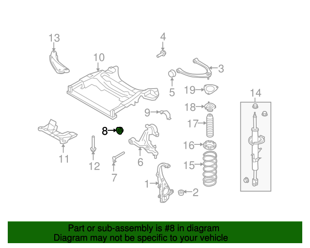 2007-2020 Infiniti Lower Control Arm Nut 54588-JK00A | Infiniti of ...