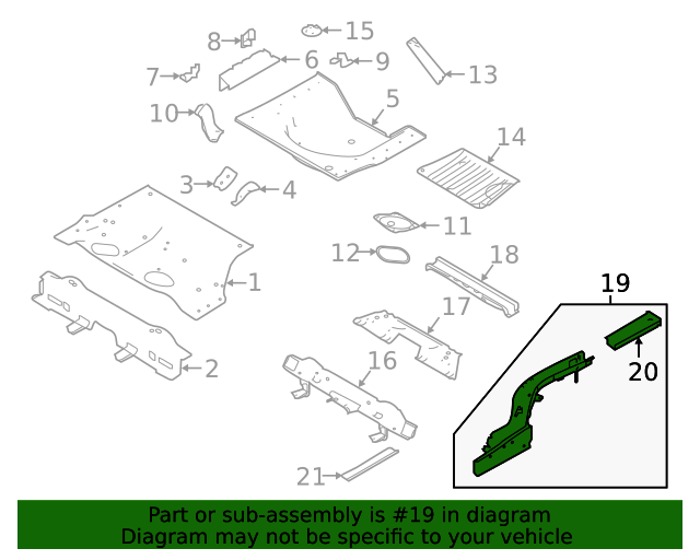 2019-2021 Nissan Altima Rail Assembly G5511-6CAMA | OEM Parts Online