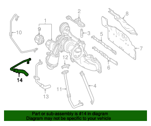 2702030900 - Water Return Tube 2014-2020 Mercedes-Benz ...