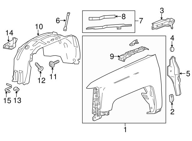 2014-2019 GMC Passenger Side Front Wheelhouse Liner 23496265 GM ...