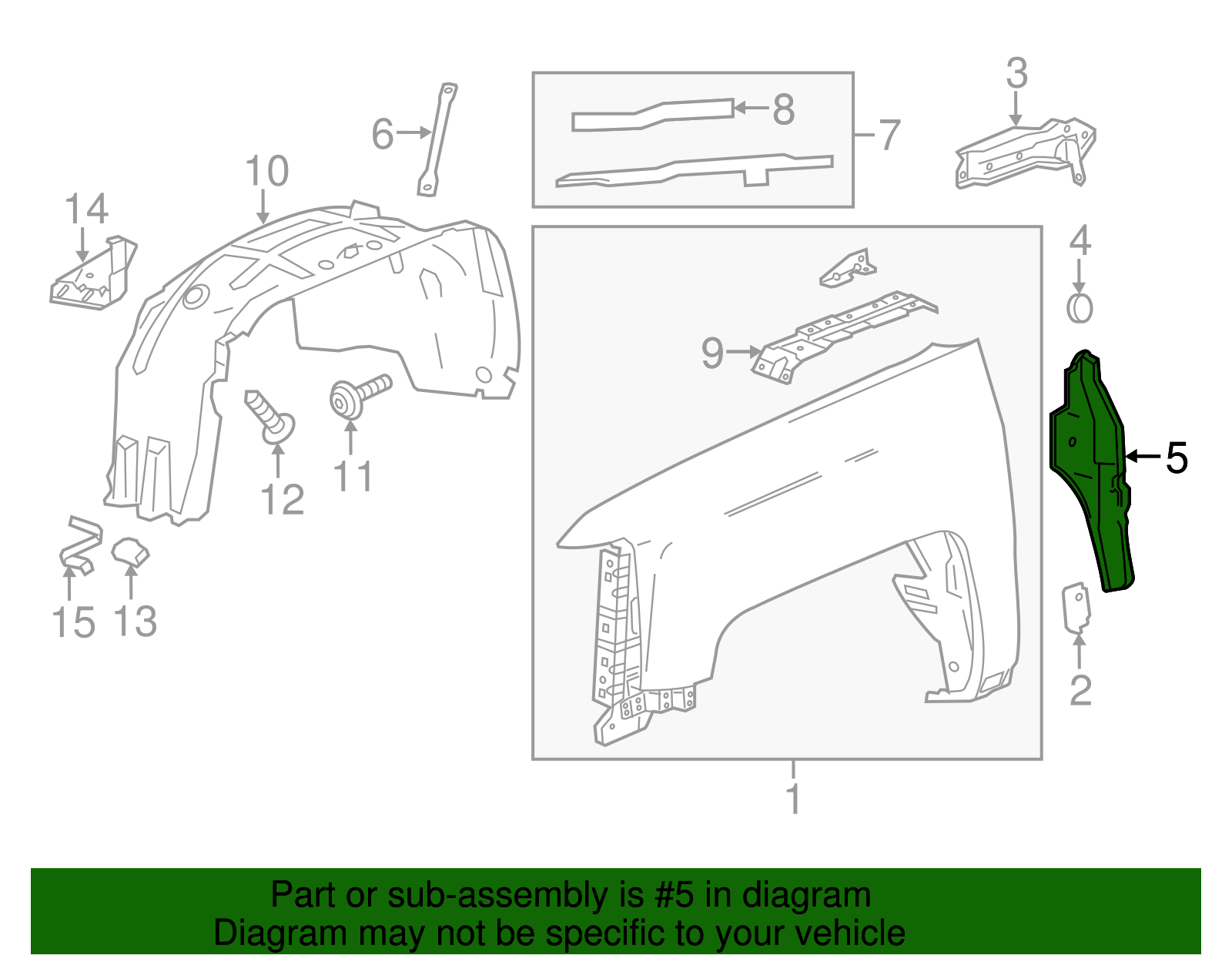2014-2020 GM Front Driver Side Fender Insulator 84342552 | NewGMParts.com