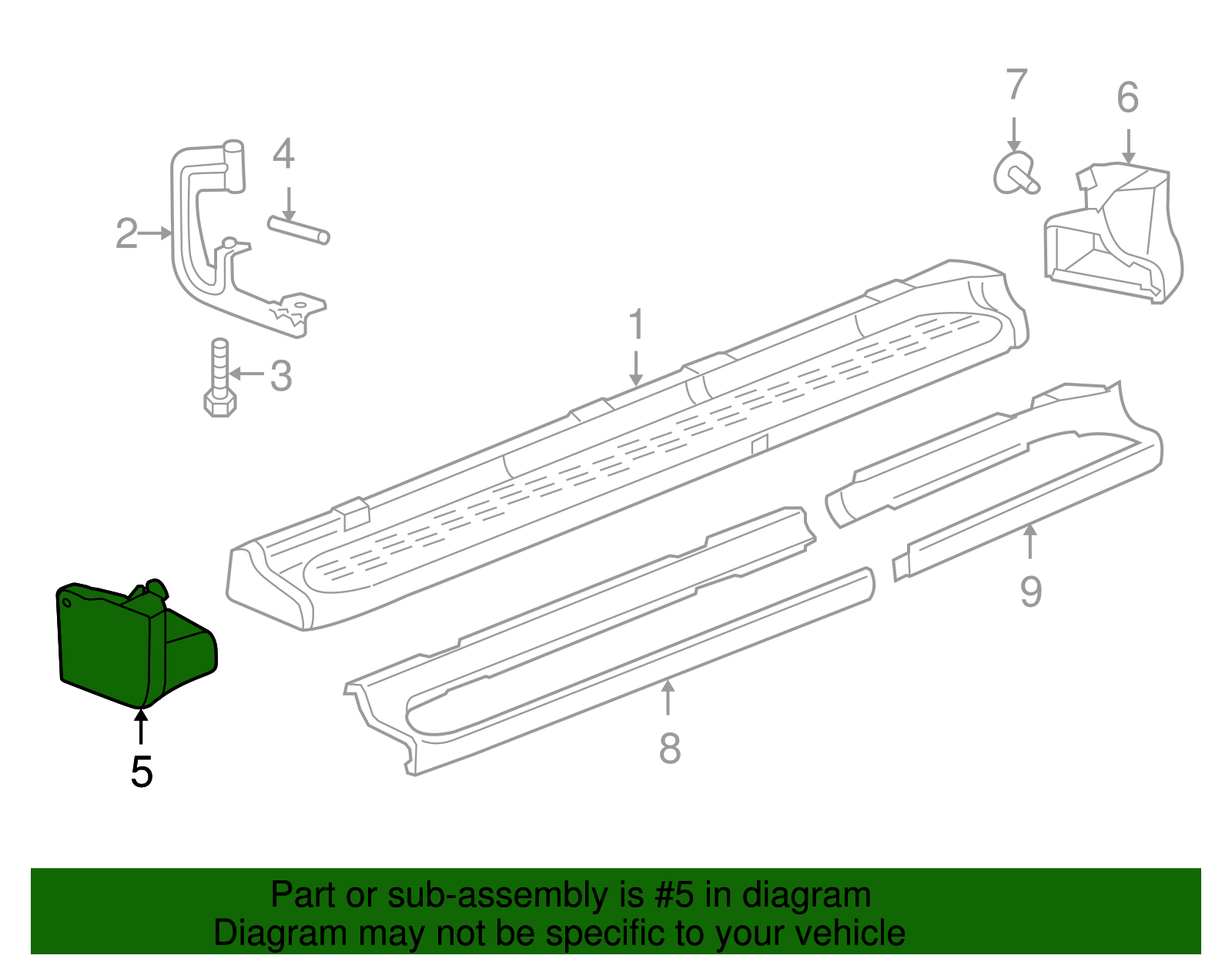 2005-2006 GMC Driver Side Assist Step Front Extension 12335995 GM ...