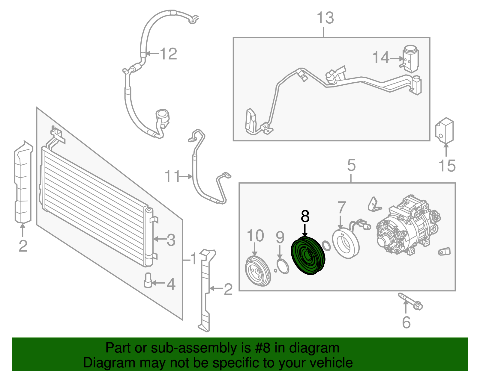 97643-1D100 - A/C Compressor Clutch Pulley 2007-2010 Kia Rondo | Kia ...