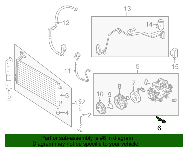 2007-2010 Kia Rondo OEM NEW 2007-2010 Kia Rondo Bolt-Compressor ...