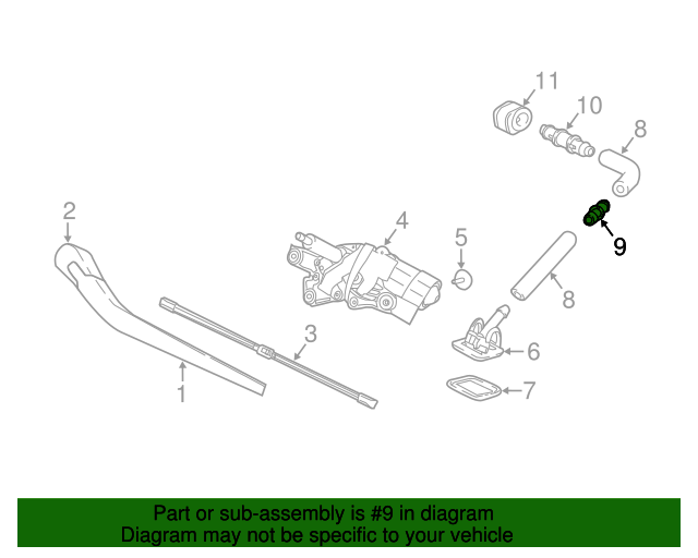 2018-2021 Volvo XC60 Washer Hose Connector 32328265 | TascaParts.com