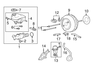2010-2016 Cadillac SRX Power Brake Booster with Bolts 20819285 ...