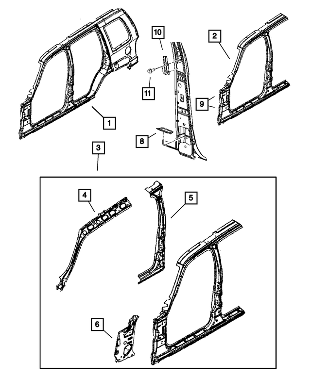 2002-2004 Jeep Liberty Body Side Aperture Front Panel Package, Left ...