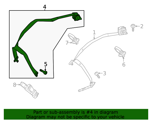 223-860-24-02-8U14 - Seat Belt Lap and Shoulder Belt 2021-2023 Mercedes ...