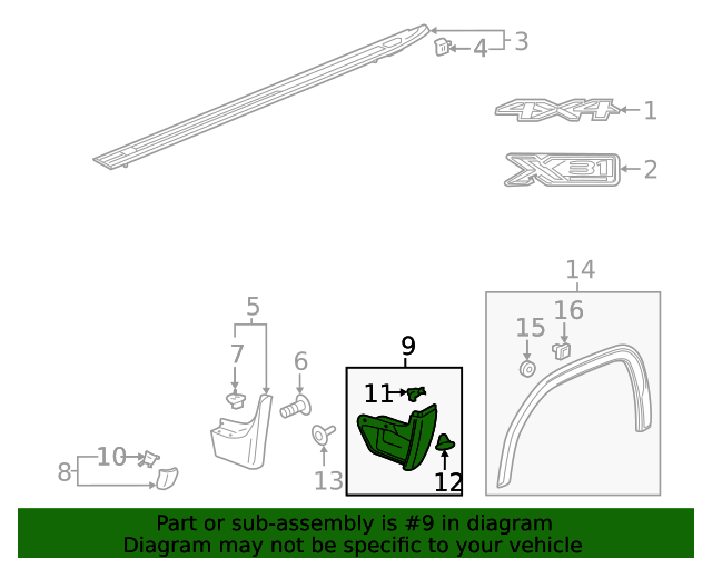 2019-2024 GMC Black Rear Passenger Side Pickup Box Paint Protector ...