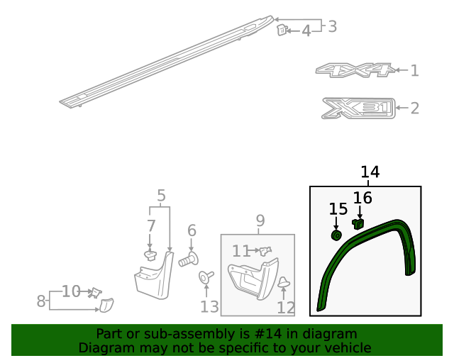 2019-2024 GMC Wheel Opening Molding 23396048 GM | GMPartsDirect.com