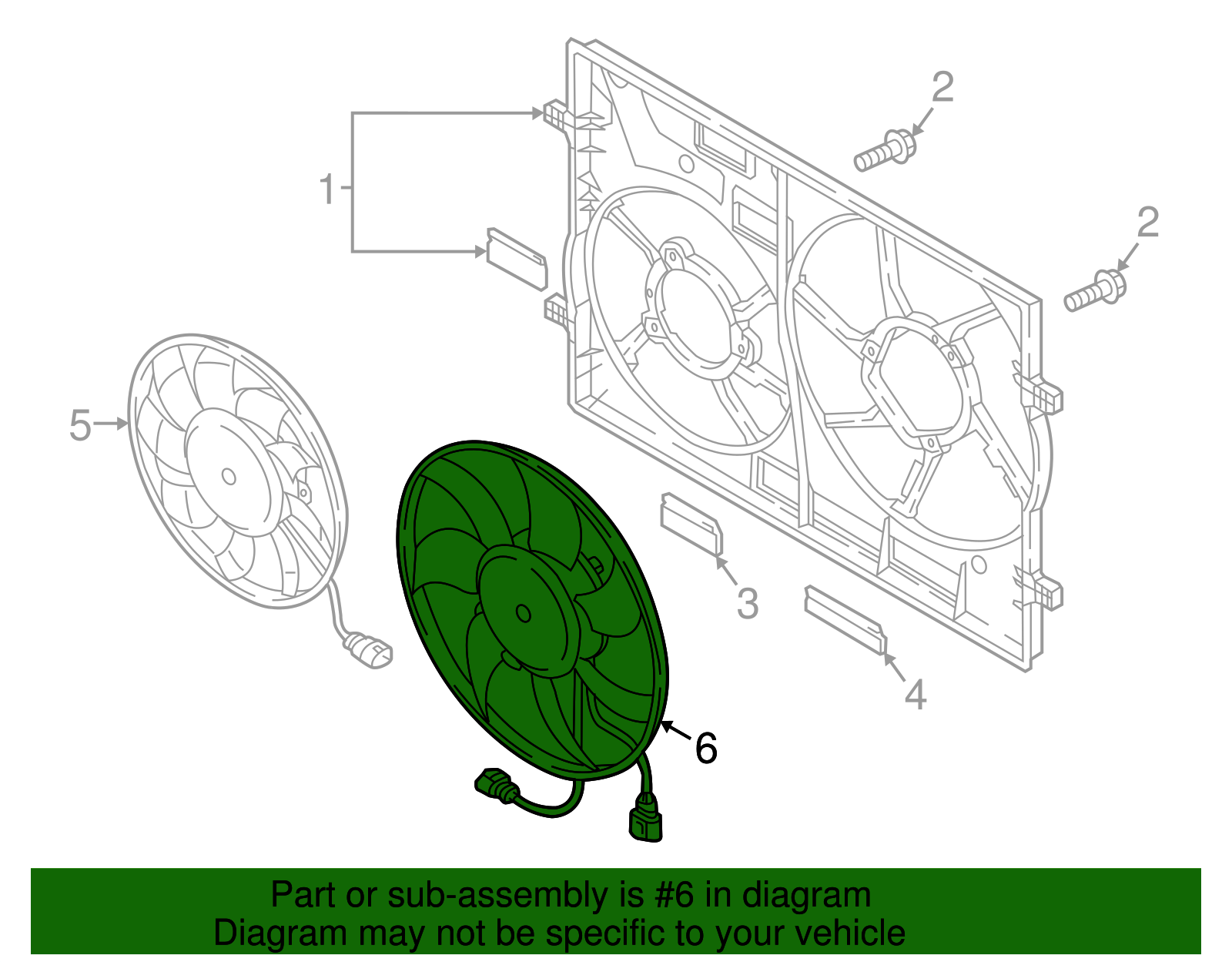 2019-2024 Volkswagen Fan & Motor 5QN-959-455 | Wolfsburg Parts Direct