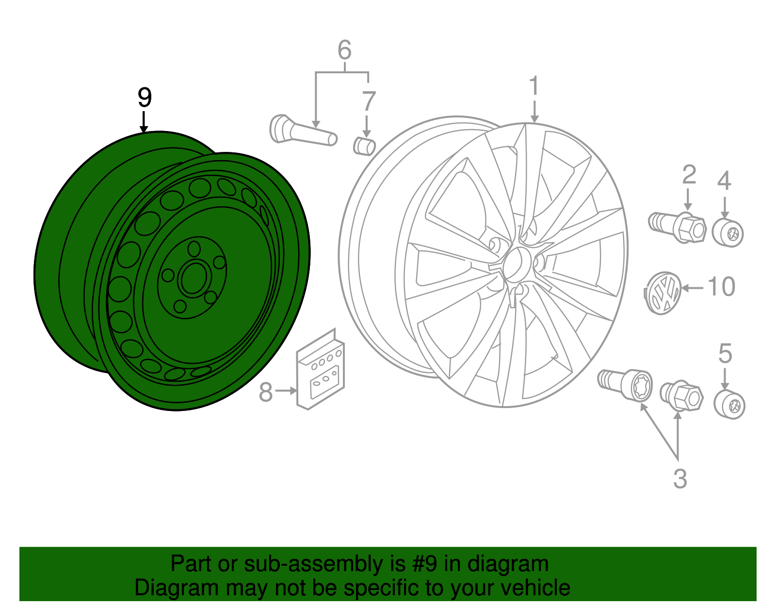 2012-2019 Volkswagen Beetle 17 In Heritage Wheel CZ8 - Black 5C0-601 ...