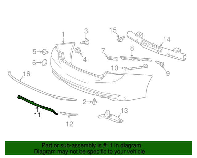 71502-T2M-T50 - Garnish, Rear Bumper (Lower) 2017 Honda Accord | Honda ...