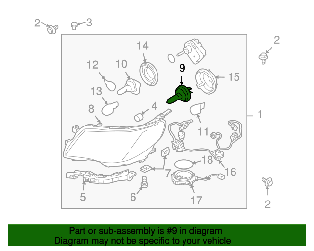 2004-2017 Subaru OEM NEW 2004-2017 Subaru XV Crosstrek Impreza Bulb ...