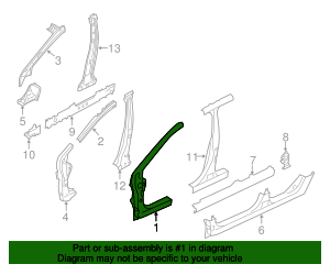2017-2023 Subaru Impreza Hinge Pillar 51419FL00A9P | Subaru Parts Store