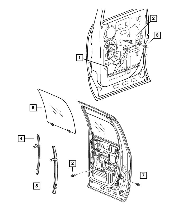 2002-2010 Dodge Rear Door Glass, Right 55276108AD | Mopar Estores
