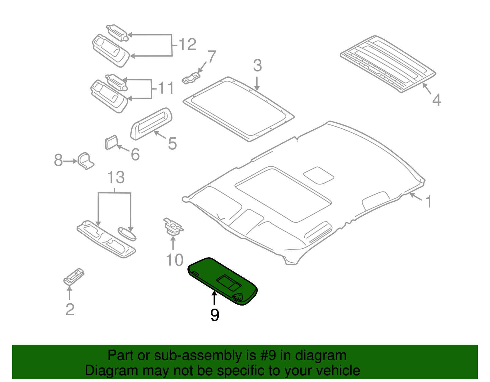 51-16-7-043-531 - Sun-Visor - 2002-2005 BMW | BMW Parts Exchange