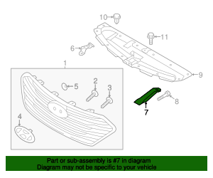 2017-2019 Hyundai Grille Bracket 86573-B8AA0 | AutoNationParts.com