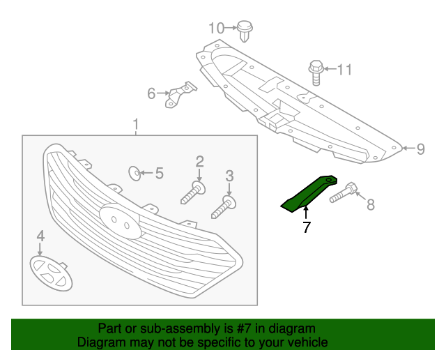 2017-2019 Hyundai Grille Bracket 86573-B8AA0 | AutoNationParts.com