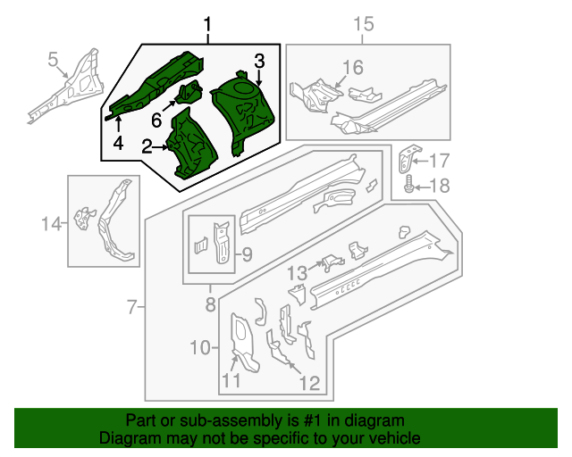 2014-2018 Subaru Forester Apron Assembly 51609SG0109P | QuirkParts