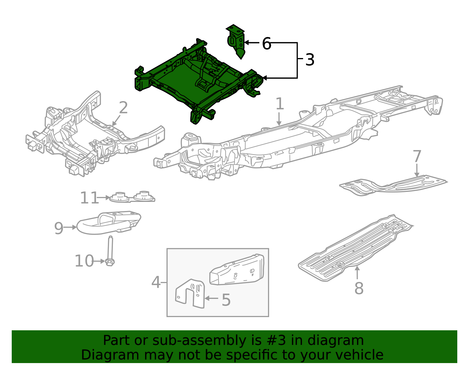 ML3Z-5F040-H - Rear Frame 2021-2025 Ford | Ford Parts Direct