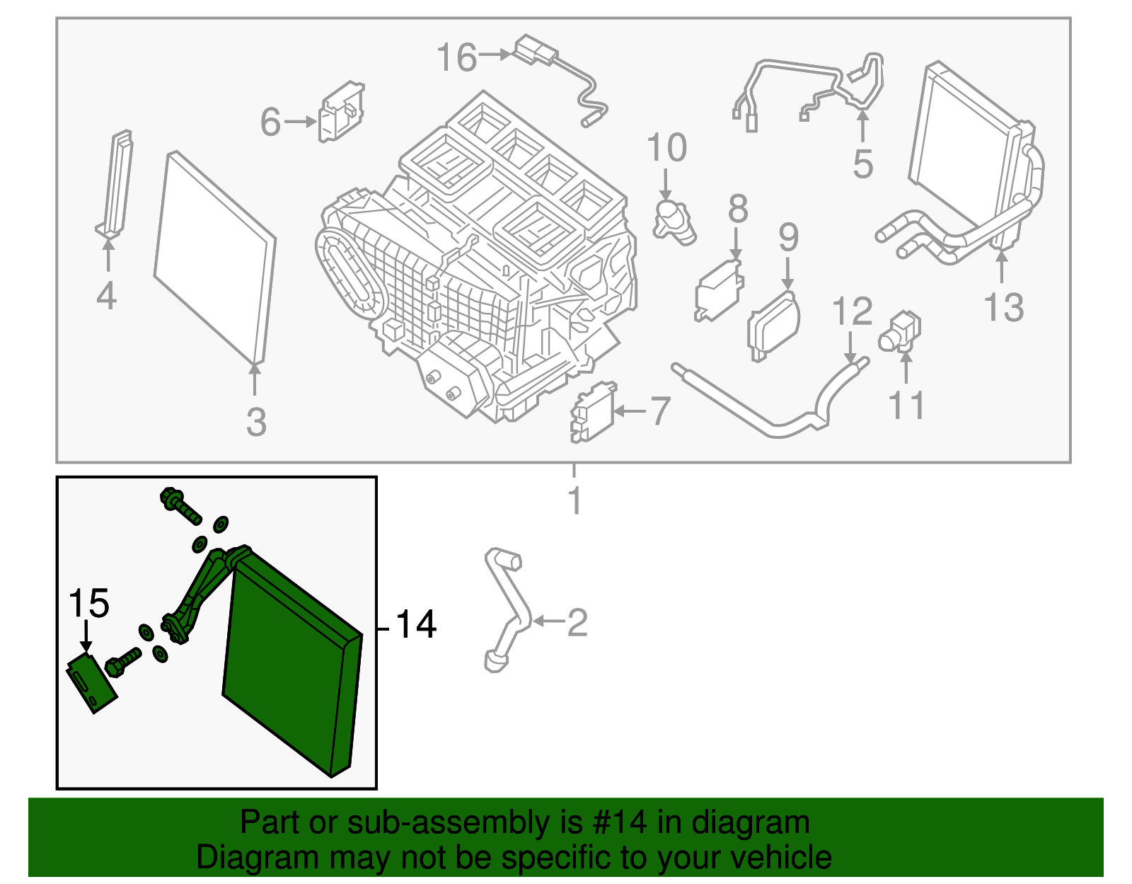 2013-2018 Nissan Altima Evaporator Core 27280-3JC2D | Temecula Nissan Parts