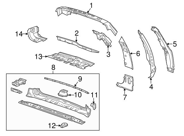2015-2020 GM Rear Header 23359041 | TascaParts.com
