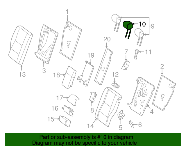 253-970-19-00-8T68 - Headrest 2016-2019 Mercedes-Benz | AutoNationParts.com