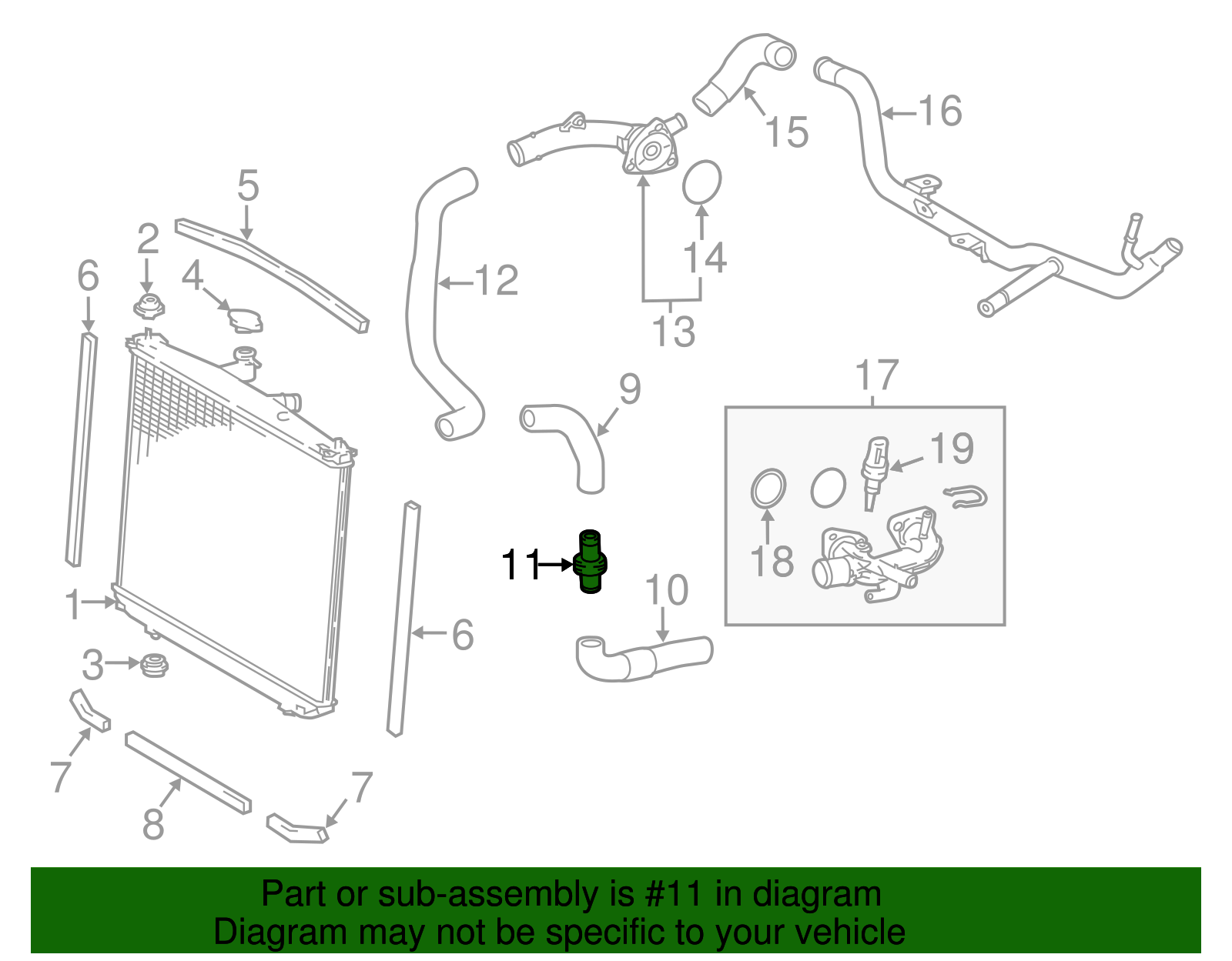 Genuine Toyota Connector Pipe part# 16577-0P010 for 2017-2019 Toyota ...
